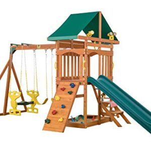 Sky View Cedar Backyard Playset | W: 17'10" D: 9'4" H: 9'9" | w/2-Person Glider & 2 Belt Swings | Binoculars, Steering Wheel & Telescope | Kids Age 3-12 | ASTM Standards | 10-Year Warranty on Wood