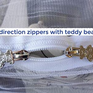 Baby Playpen Mosquito Net with Zippers, Premium Quality by Tedderfield, for Pack ‘n Play Playpens, Strollers, Easy Zip Access to Baby, Drawstring Base, Ideal Portable Bug Netting