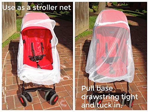 Baby Playpen Mosquito Net with Zippers, Premium Quality by Tedderfield, for Pack ‘n Play Playpens, Strollers, Easy Zip Access to Baby, Drawstring Base, Ideal Portable Bug Netting