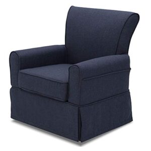 Delta Children Upholstered Glider Swivel Rocker Chair, Sailor Blue