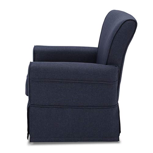 Delta Children Upholstered Glider Swivel Rocker Chair, Sailor Blue