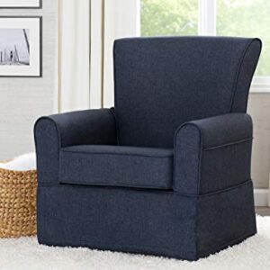 Delta Children Upholstered Glider Swivel Rocker Chair, Sailor Blue