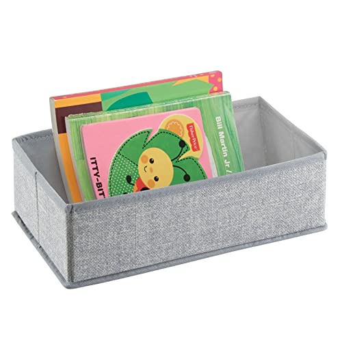 mDesign Fabric Drawer Organizer Bins, Kids/Baby Nursery Dresser, Closet, Shelf, Playroom Organization, Hold Clothes, Toys, Diapers, Bibs, Blankets, Lido Collection - 6 Pack - Gray