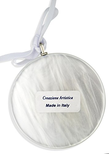 Silver-Plated Guardian Angel Crib Medal by Venerare (White)