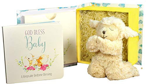 Tickle & Main Baby Praying Musical Lamb and Prayer Book Gift Set in Keepsake Box, Baptism Gifts for Girls & Boys