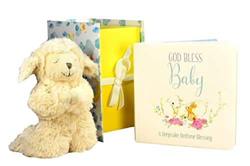 Tickle & Main Baby Praying Musical Lamb and Prayer Book Gift Set in Keepsake Box, Baptism Gifts for Girls & Boys