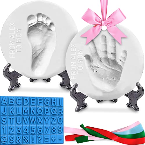 Luna Bean Baby Handprint & Baby Footprint Kit - Fun & Easy DIY Ornament Baby Keepsake Kit for Baby Boys & Girls, Newborn Gift, New Mom Gifts, First Mothers Day Gifts, Baby Shower Registry, Holiday