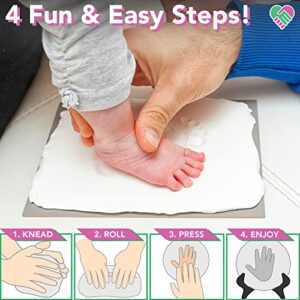 Luna Bean Baby Handprint & Baby Footprint Kit - Fun & Easy DIY Ornament Baby Keepsake Kit for Baby Boys & Girls, Newborn Gift, New Mom Gifts, First Mothers Day Gifts, Baby Shower Registry, Holiday