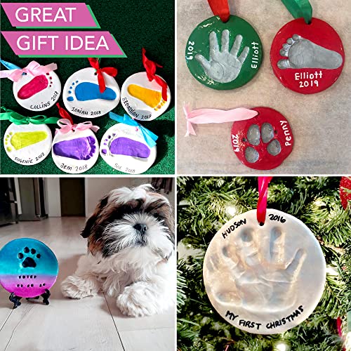 Luna Bean Baby Handprint & Baby Footprint Kit - Fun & Easy DIY Ornament Baby Keepsake Kit for Baby Boys & Girls, Newborn Gift, New Mom Gifts, First Mothers Day Gifts, Baby Shower Registry, Holiday