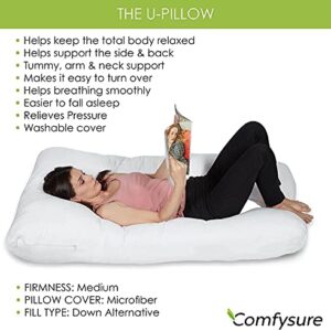 ComfySure Pregnancy Pillow 59" U Shaped Pillow for Pregnancy Hypoallergenic, Comfortable Maternity Body Pillow for Pregnant Women, Supports Back, Hips, Legs & Belly.