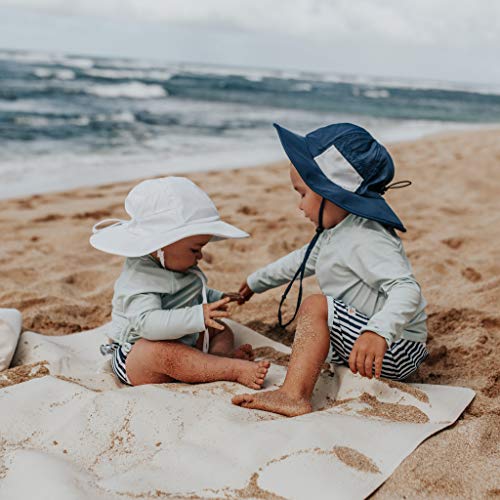 SwimZip Unisex Child Wide Brim Sun Protection Hat UPF 50+ Adjustable | White 2-8