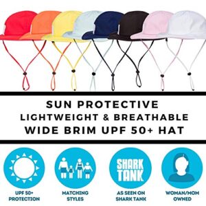 SwimZip Unisex Child Wide Brim Sun Protection Hat UPF 50+ Adjustable | White 2-8