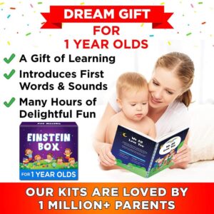 Einstein Box for 1 Year Olds | Birthday Gift for Boys & Girls Aged One Year| Board Books, Flash Cards, Learning Activities for Toddlers | STEM Learning & Educational Toys (1 Box Set)