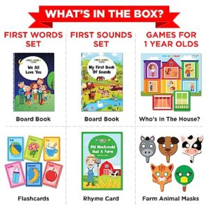 Einstein Box for 1 Year Olds | Birthday Gift for Boys & Girls Aged One Year| Board Books, Flash Cards, Learning Activities for Toddlers | STEM Learning & Educational Toys (1 Box Set)