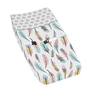 feather collection girls baby changing pad cover