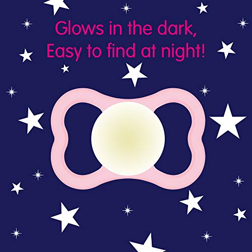 MAM Air Night Pacifiers , MAM Sensitive Skin Pacifier 6+ Months, Glow in the Dark Pacifier, Best Pacifier for Breastfed Babies, Unisex Baby Pacifiers, 2 Count (Pack of 1), Designs May Vary