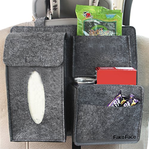 Car Organizer Car Storage Pockets Van Tidy Car Seat Back Organizer Hanging Bag Felt Storage Pocket Pouch Bin Stroller Bag Home Dorm Bedside Caddy Tissue Box Case Car Tidy Holder Multi-Pocket