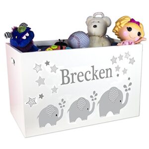 my bambino personalized boys gray elephant toy box