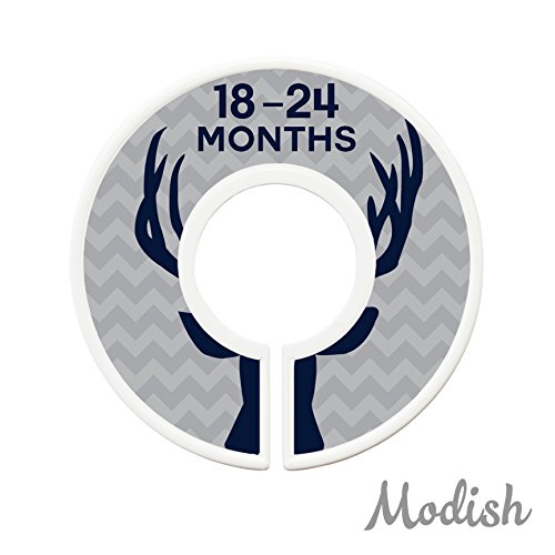 Modish Labels Baby Clothes Size Dividers, Baby Closet Organizers, Size Dividers, Baby Closet Organizers, Closet Dividers, Clothes Organizer, Nursery, Boy, Woodland, Deer, Navy, Green, Gray (Baby)