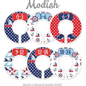 Modish Labels Baby Clothes Size Dividers, Baby Closet Organizers, Size Dividers, Baby Closet Organizers, Closet Dividers, Clothes Organizer, Neutral, Boy, Girl, Nautical, Anchors, Sail Boats (Baby)