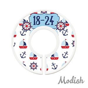 Modish Labels Baby Clothes Size Dividers, Baby Closet Organizers, Size Dividers, Baby Closet Organizers, Closet Dividers, Clothes Organizer, Neutral, Boy, Girl, Nautical, Anchors, Sail Boats (Baby)