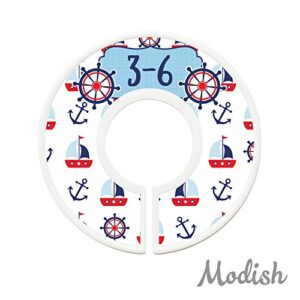 Modish Labels Baby Clothes Size Dividers, Baby Closet Organizers, Size Dividers, Baby Closet Organizers, Closet Dividers, Clothes Organizer, Neutral, Boy, Girl, Nautical, Anchors, Sail Boats (Baby)