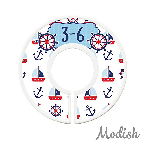 Modish Labels Baby Clothes Size Dividers, Baby Closet Organizers, Size Dividers, Baby Closet Organizers, Closet Dividers, Clothes Organizer, Neutral, Boy, Girl, Nautical, Anchors, Sail Boats (Baby)