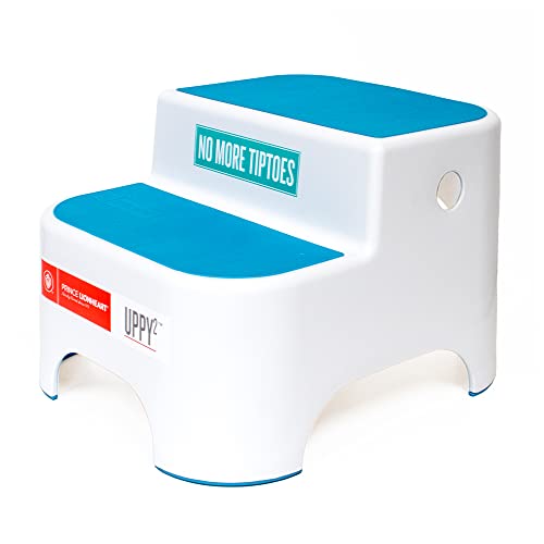 Prince Lionheart Dual Height UPPY2 Step Stool, Perfect Step Stool for Potty Training and in The Kitchen to Wash Hands, Grippy Non-Slip Top, Sturdy Base with Non-Slip Feet,