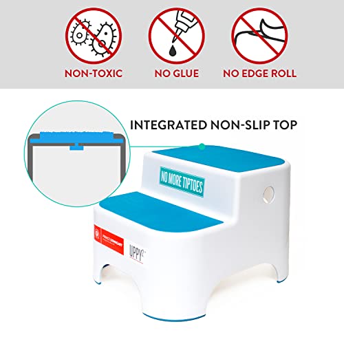 Prince Lionheart Dual Height UPPY2 Step Stool, Perfect Step Stool for Potty Training and in The Kitchen to Wash Hands, Grippy Non-Slip Top, Sturdy Base with Non-Slip Feet,