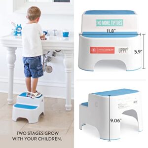 Prince Lionheart Dual Height UPPY2 Step Stool, Perfect Step Stool for Potty Training and in The Kitchen to Wash Hands, Grippy Non-Slip Top, Sturdy Base with Non-Slip Feet,