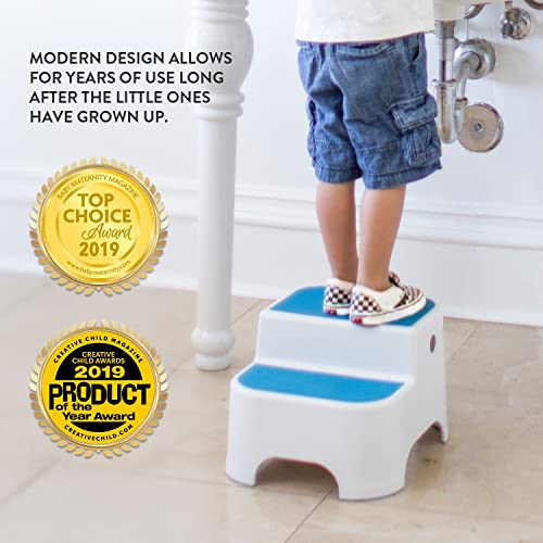 Prince Lionheart Dual Height UPPY2 Step Stool, Perfect Step Stool for Potty Training and in The Kitchen to Wash Hands, Grippy Non-Slip Top, Sturdy Base with Non-Slip Feet,