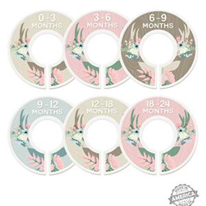 Modish Labels Baby Clothes Size Dividers, Baby Closet Organizers, Size Dividers, Baby Closet Organizers, Closet Dividers, Clothes Organizer, Girl, Woodland, Deer, Boho, Flowers, Floral Antlers (Baby)