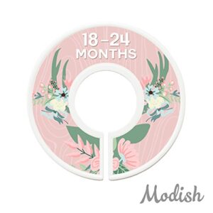 Modish Labels Baby Clothes Size Dividers, Baby Closet Organizers, Size Dividers, Baby Closet Organizers, Closet Dividers, Clothes Organizer, Girl, Woodland, Deer, Boho, Flowers, Floral Antlers (Baby)