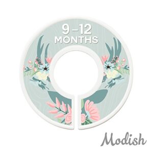 Modish Labels Baby Clothes Size Dividers, Baby Closet Organizers, Size Dividers, Baby Closet Organizers, Closet Dividers, Clothes Organizer, Girl, Woodland, Deer, Boho, Flowers, Floral Antlers (Baby)