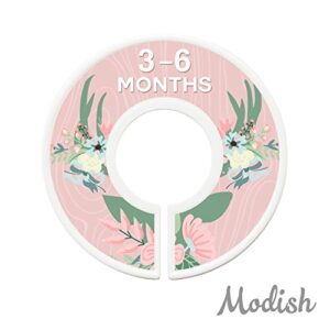 Modish Labels Baby Clothes Size Dividers, Baby Closet Organizers, Size Dividers, Baby Closet Organizers, Closet Dividers, Clothes Organizer, Girl, Woodland, Deer, Boho, Flowers, Floral Antlers (Baby)