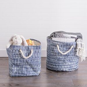 DII Woven Paper Storage Bin, Tweed, Nautical Blue, Small