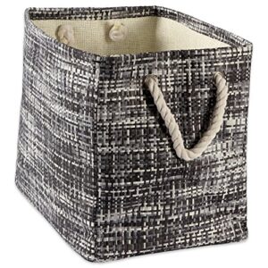 dii woven paper storage bin, tweed, black, large