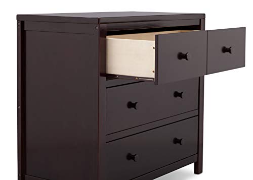 Delta Children Wood Unisex Nursery 3 Drawer Single Dresser - Dark Chocolate Brown