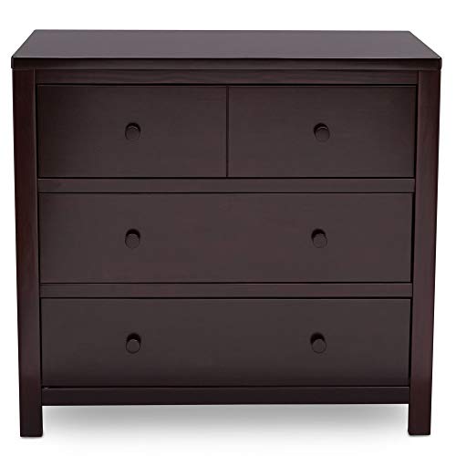 Delta Children Wood Unisex Nursery 3 Drawer Single Dresser - Dark Chocolate Brown