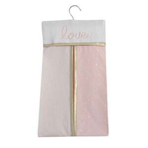 Lambs & Ivy Baby Love Pink/Gold Girl Heart 4 Piece Crib Bedding Set