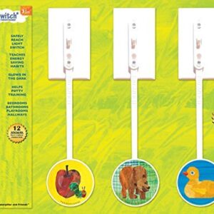 KidSwitch Light Switch Extender 3 Pack - The World of Eric Carle Edition - The Very Hungry Caterpillar & Friends - Officially Licensed!