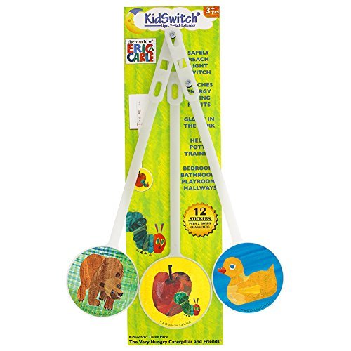 KidSwitch Light Switch Extender 3 Pack - The World of Eric Carle Edition - The Very Hungry Caterpillar & Friends - Officially Licensed!