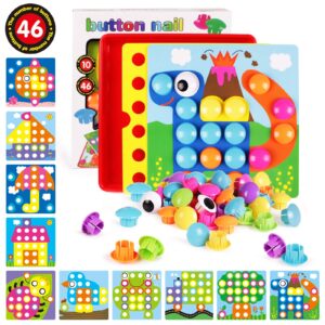 amosting color matching mosaic pegboard early learning educational toys for boys and girls