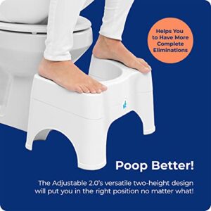 Squatty Potty The Original Bathroom Toilet Stool - Adjustable 2.0, Convertible to 7" or 9" Height with Removable Topper for Adults and Kids