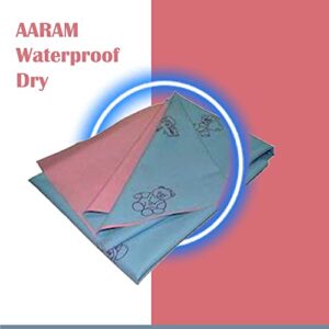 AARAM Ultrasoft Waterproof Dry Rubber Bed Sheet Cover/Toddler/Adult Sleeping Mattress Protector/Urine Non-Absorbent Reusable Crib Mat (1 Meter) (36 x 39 Inches) (100 x 90 cm)