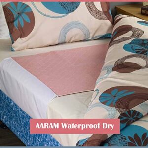 AARAM Ultrasoft Waterproof Dry Rubber Bed Sheet Cover/Toddler/Adult Sleeping Mattress Protector/Urine Non-Absorbent Reusable Crib Mat (1 Meter) (36 x 39 Inches) (100 x 90 cm)