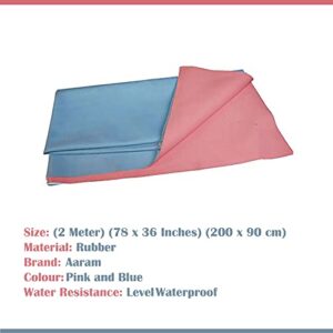 AARAM Ultrasoft Waterproof Dry Rubber Bed Sheet Cover/Toddler/Adult Sleeping Mattress Protector/Urine Non-Absorbent Reusable Crib Mat (1 Meter) (36 x 39 Inches) (100 x 90 cm)