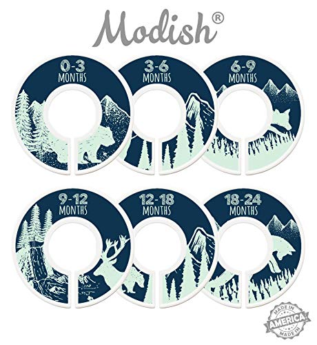 Modish Labels Baby Nursery Closet Dividers, Closet Organizers, Nursery Decor, Baby Boy, Woodland, Tribal, Woodland Animals, Bear, Fox, Deer, Navy Blue, Mint