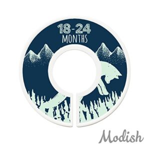 Modish Labels Baby Nursery Closet Dividers, Closet Organizers, Nursery Decor, Baby Boy, Woodland, Tribal, Woodland Animals, Bear, Fox, Deer, Navy Blue, Mint