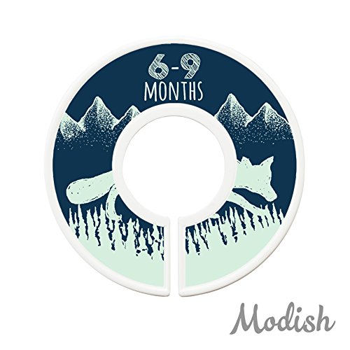 Modish Labels Baby Nursery Closet Dividers, Closet Organizers, Nursery Decor, Baby Boy, Woodland, Tribal, Woodland Animals, Bear, Fox, Deer, Navy Blue, Mint